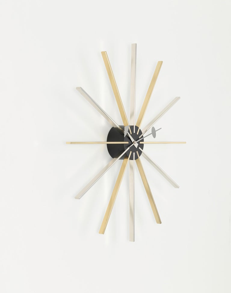 Vitra Star Clock in Chrome and Brass by George Nelson For Sale at 1stDibs