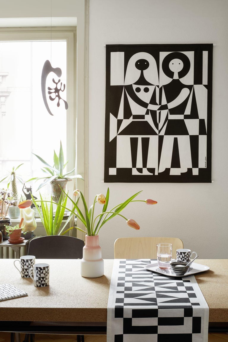 Vitra Table Runner in Black Geometric Pattern by Alexander Girard For ...