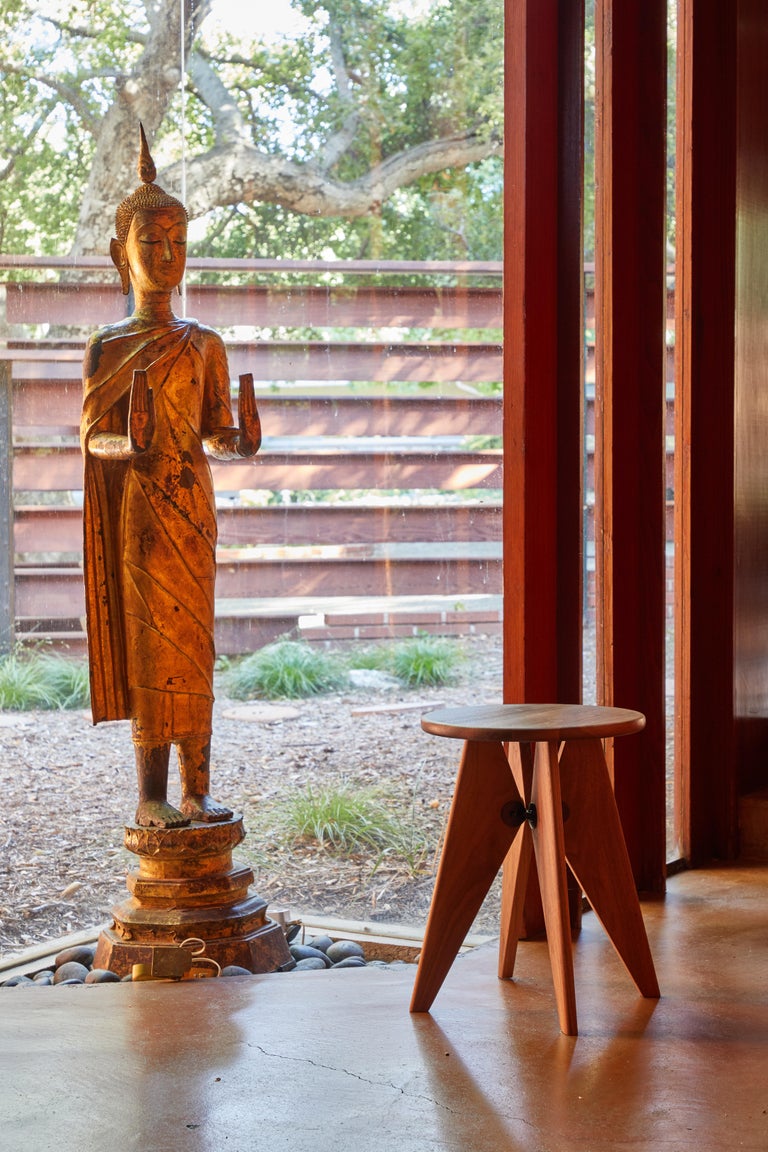 Vitra Tabouret Solvay Stool in American Walnut by Jean Prouvé For Sale ...