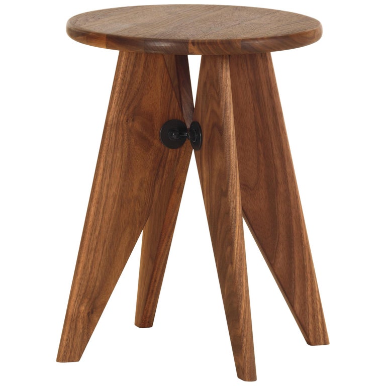 Vitra Tabouret Solvay Stool in American Walnut by Jean Prouvé For Sale ...