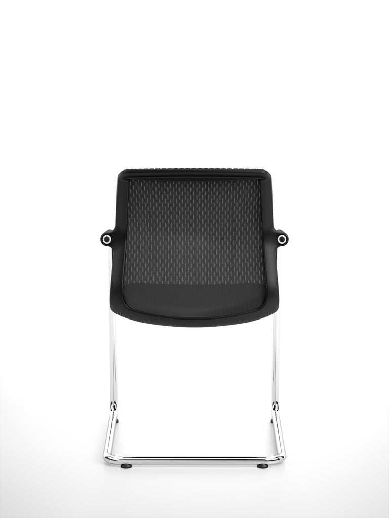 Vitra Unix Cantilever Stackable Chair in Nero Diamond Mesh by Antonio ...