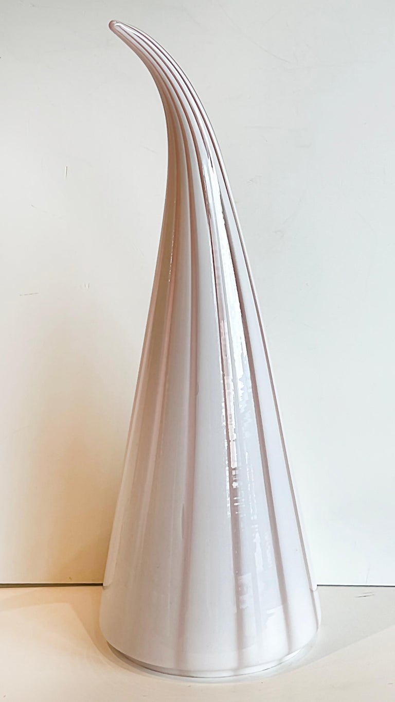 Vitri Murano Glass Conical Curved Sculptural Table Lamps, 1980s, Pair ...