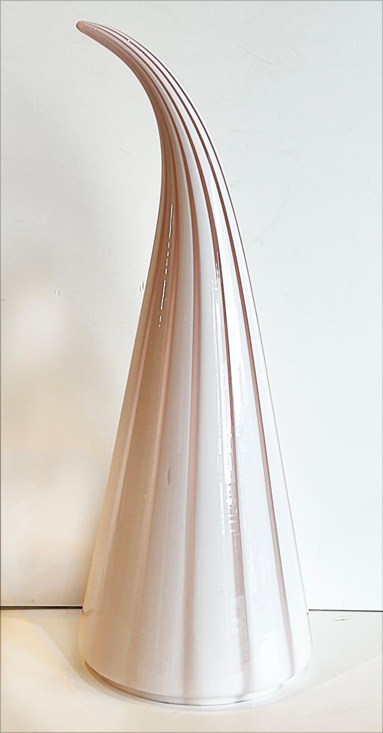 Vitri Murano Glass Conical Curved Sculptural Table Lamps, 1980s, Pair ...