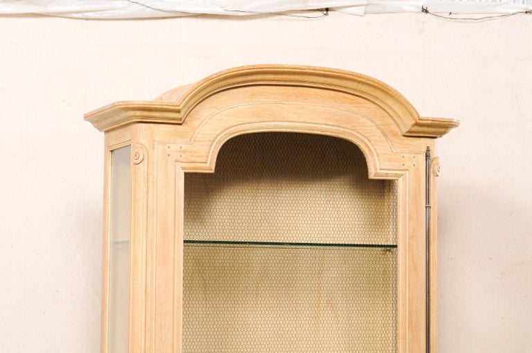 Vitrine with Arch-Pediment Top, Glass Shelving and Wire Front Door For ...