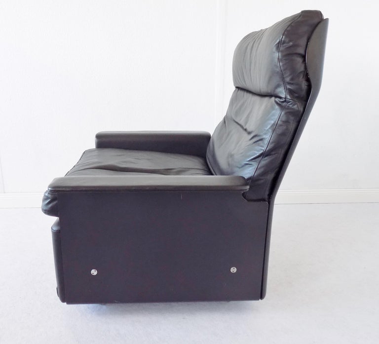 Vitsoe 620 by Dieter Rams Black Leather Lounge chair, Mid-Century ...