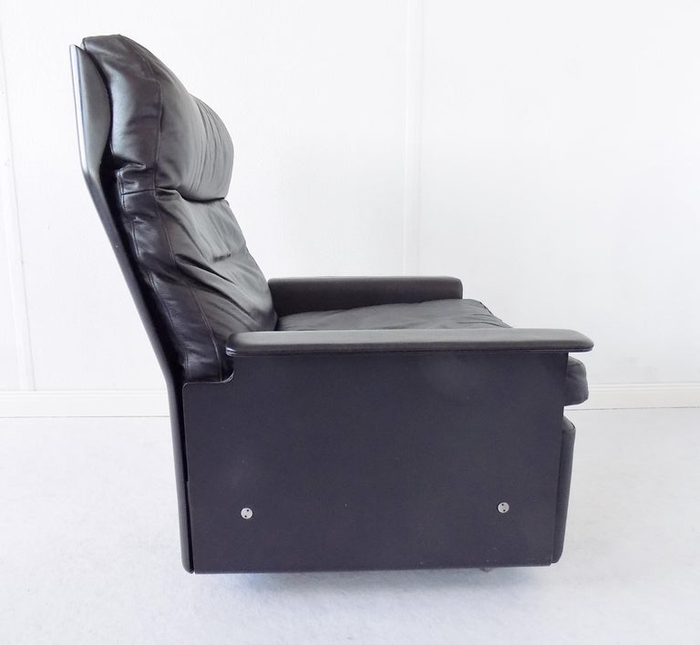 Vitsoe 620 by Dieter Rams Black Leather Lounge chair, Mid-Century ...