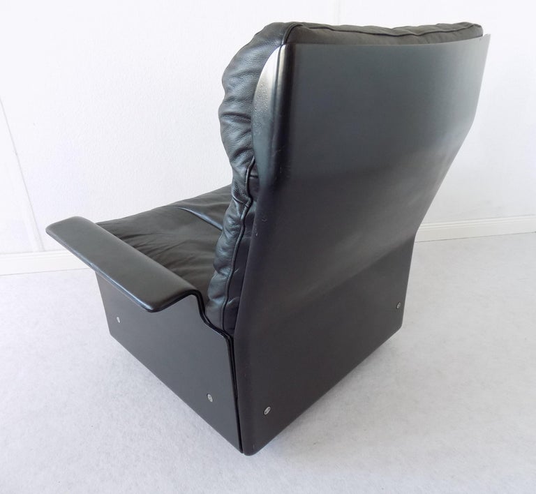 Vitsoe 620 by Dieter Rams Black Leather Lounge chair, Mid-Century ...