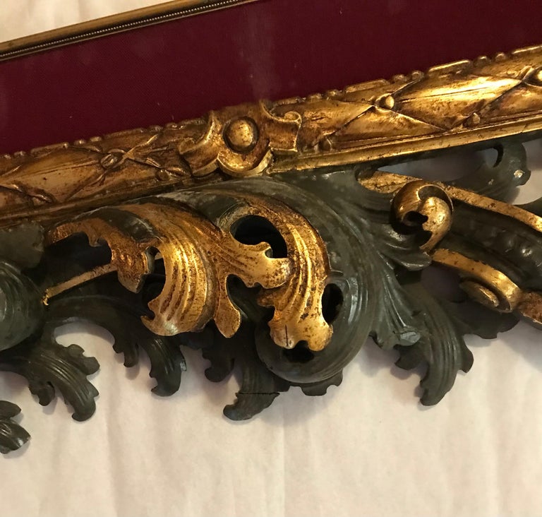 Vittoria Italian Baroque Frame Gilt and Green Wood For Sale at 1stDibs ...
