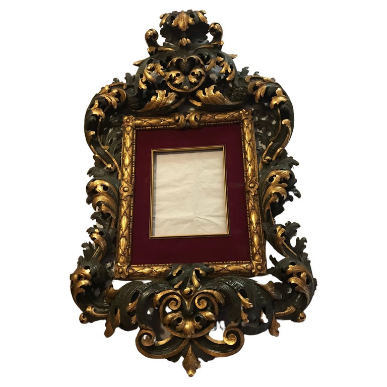 Vittoria Italian Baroque Frame Gilt and Green Wood For Sale at 1stDibs ...