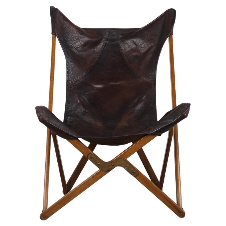 Vittoriano Vigano Tripolina Folding Chair in Leather by Vigano, 1930 ca ...