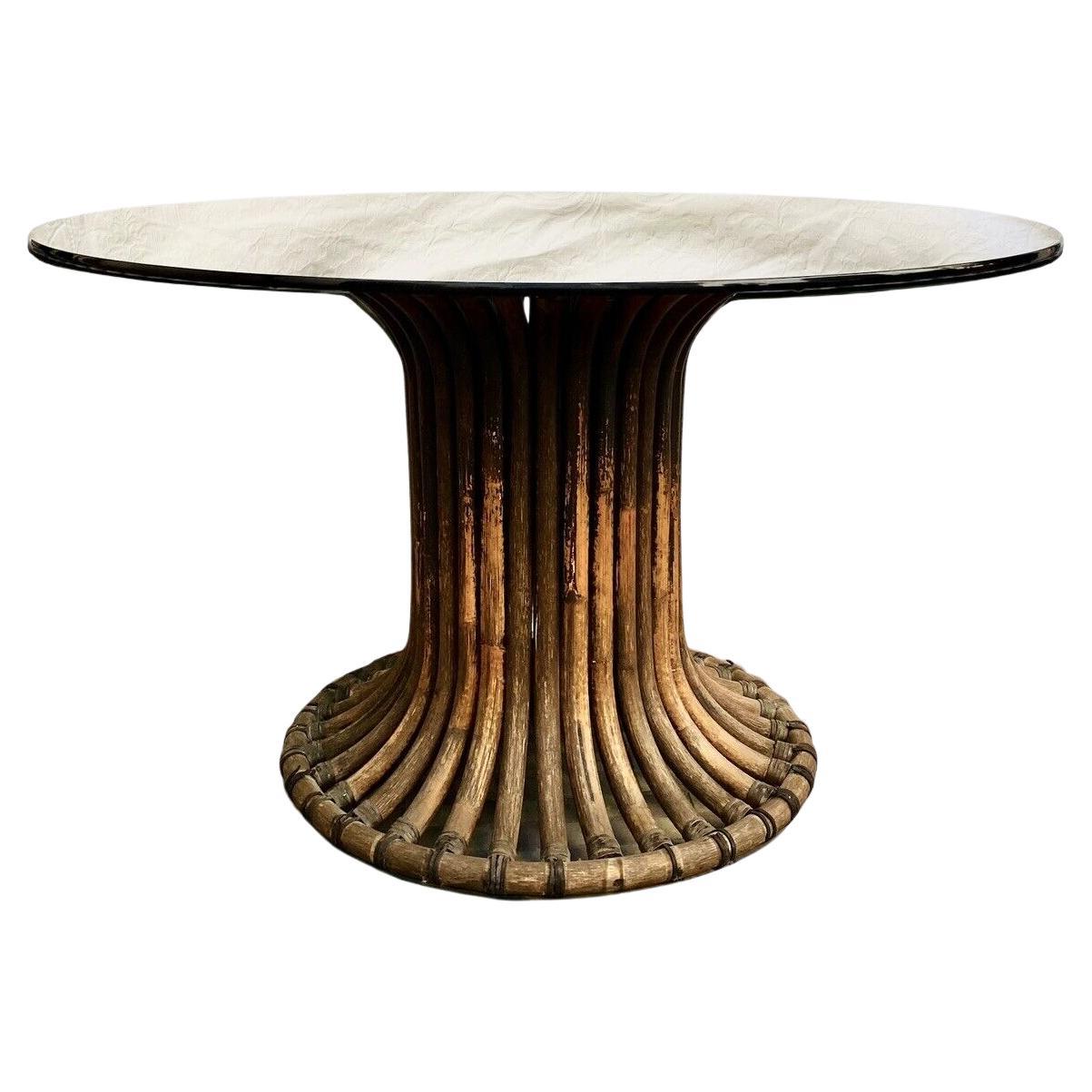 VITTORIO BONACINA ROUND DINING TABLE BAMBOO DESIGN VINTAGE 1960's For ...