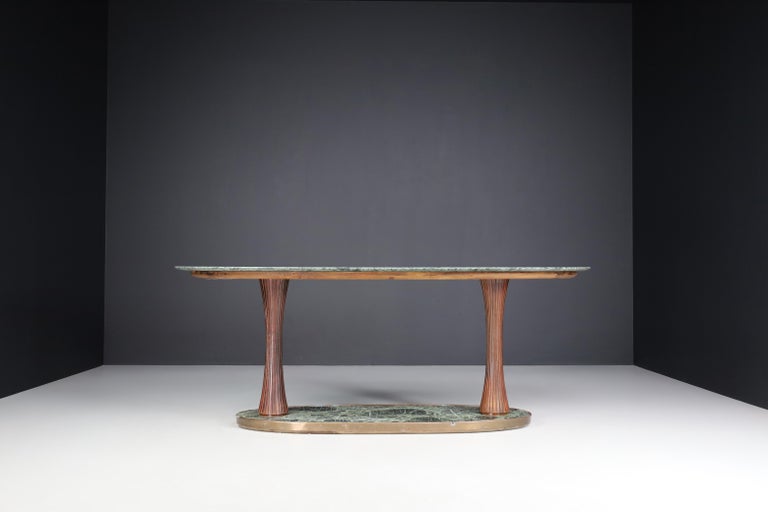 Vittorio Dassi Dining or Center Table in Alpi Verdi Marble, Italy 1950s For Sale at 1stDibs