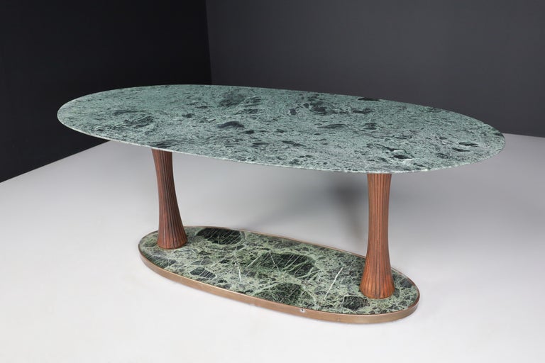 Vittorio Dassi Dining or Center Table in Alpi Verdi Marble, Italy 1950s ...