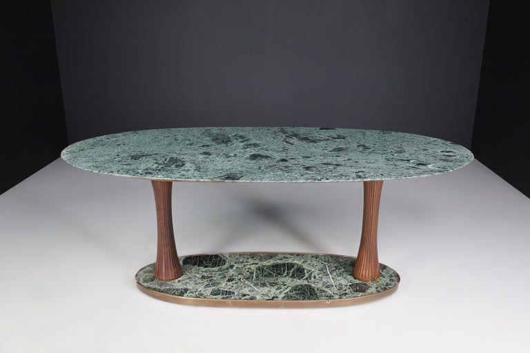 Vittorio Dassi Dining or Center Table in Alpi Verdi Marble, Italy 1950s ...