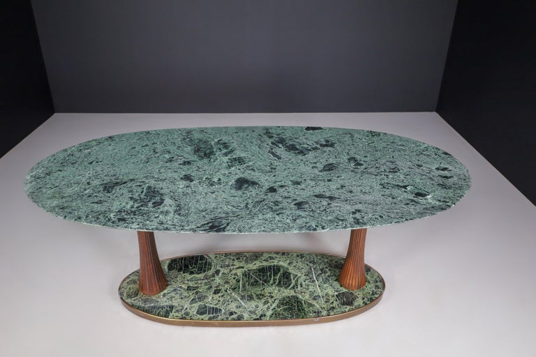 Vittorio Dassi Dining or Center Table in Alpi Verdi Marble, Italy 1950s ...