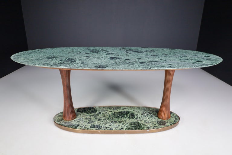 Vittorio Dassi Dining or Center Table in Alpi Verdi Marble, Italy 1950s For Sale at 1stDibs