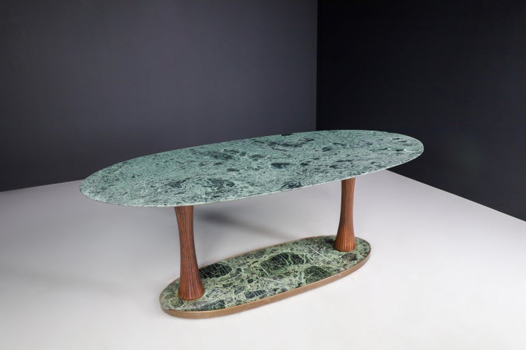 Vittorio Dassi Dining or Center Table in Alpi Verdi Marble, Italy 1950s For Sale at 1stDibs