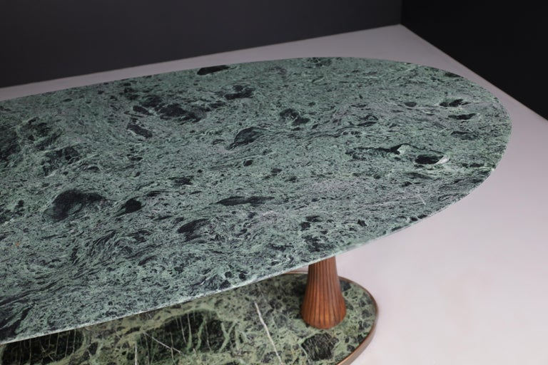Vittorio Dassi Dining or Center Table in Alpi Verdi Marble, Italy 1950s ...