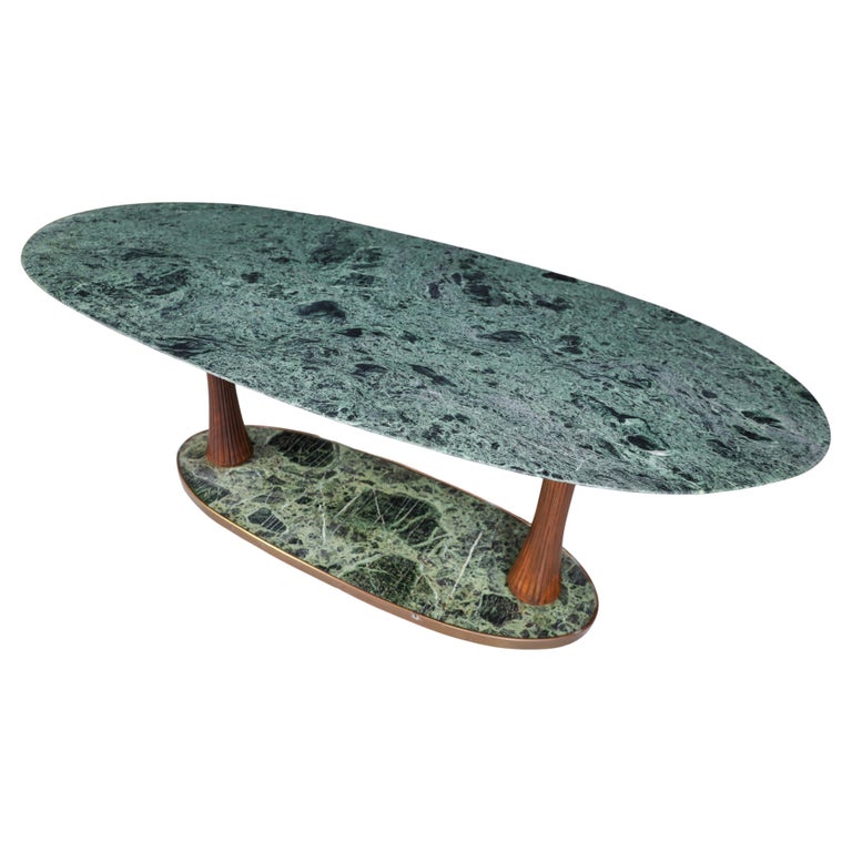 Vittorio Dassi Dining or Center Table in Alpi Verdi Marble, Italy 1950s For Sale at 1stDibs