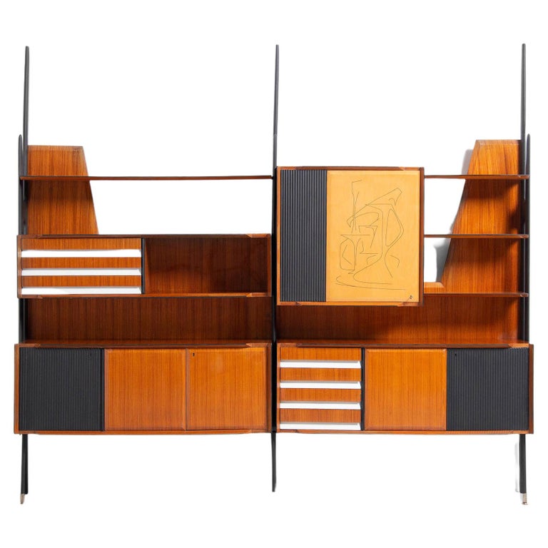 Vittorio Dassi Wall Unit Bookcase Italy 1950 at 1stDibs