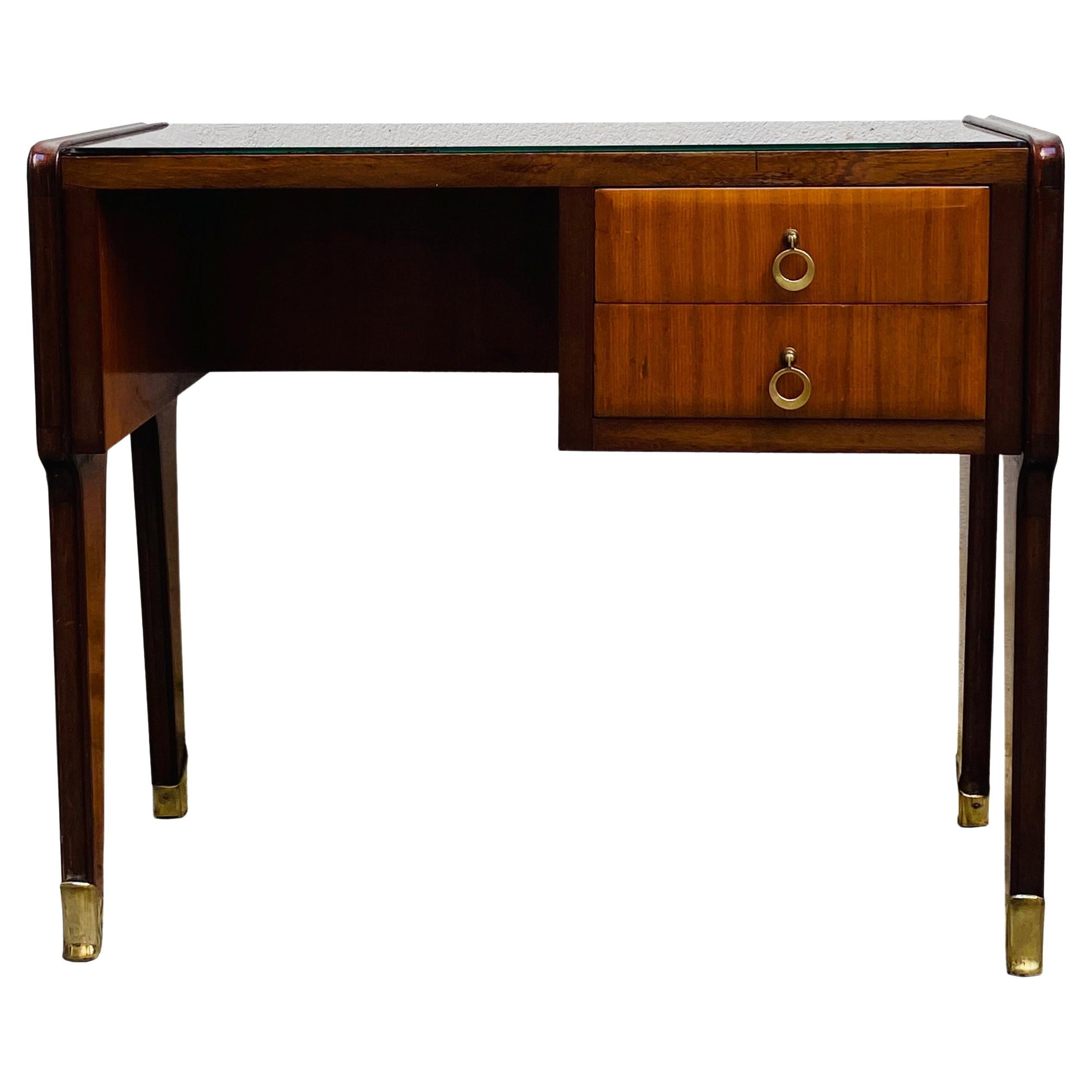 Vittorio Dassi Wood Small Desk, Italy, 1950s at 1stDibs