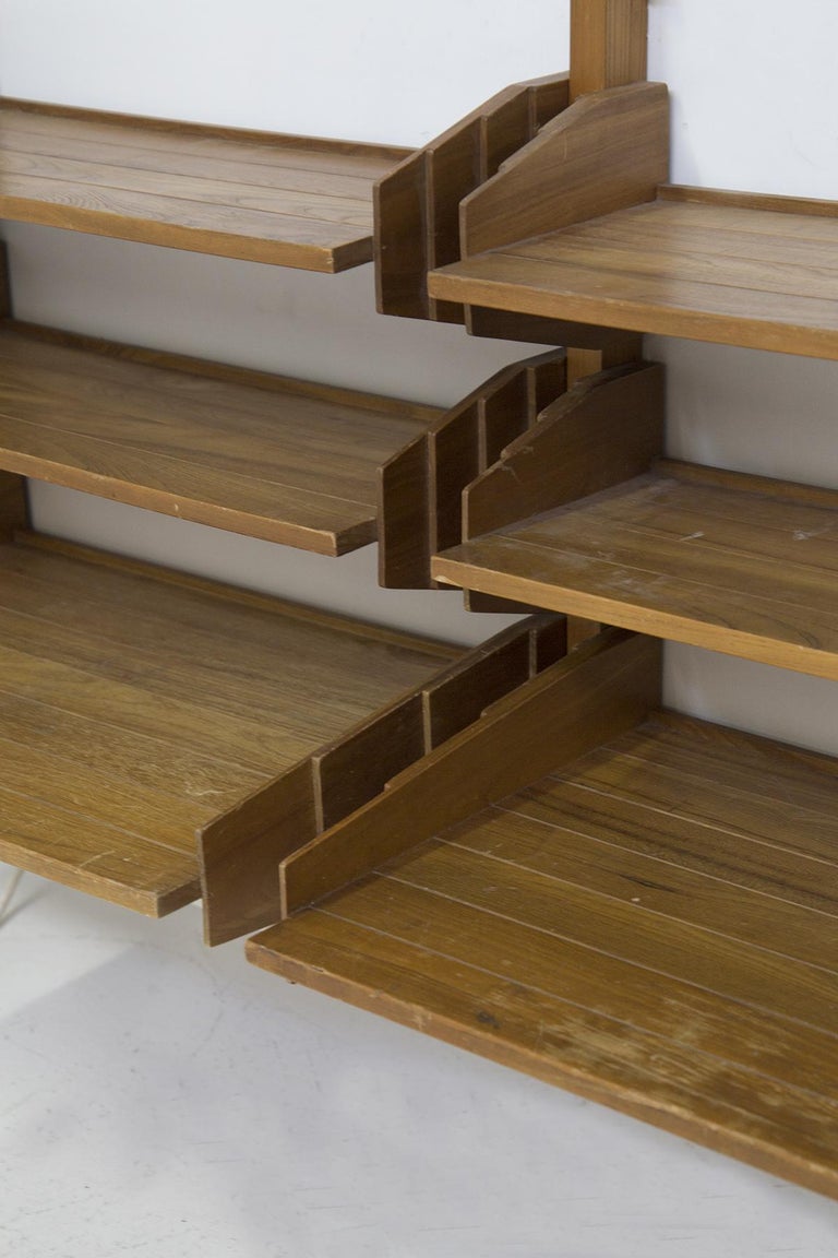 Vittorio Gregotti Modular Bookcase in Wood, Published For Sale at 1stDibs