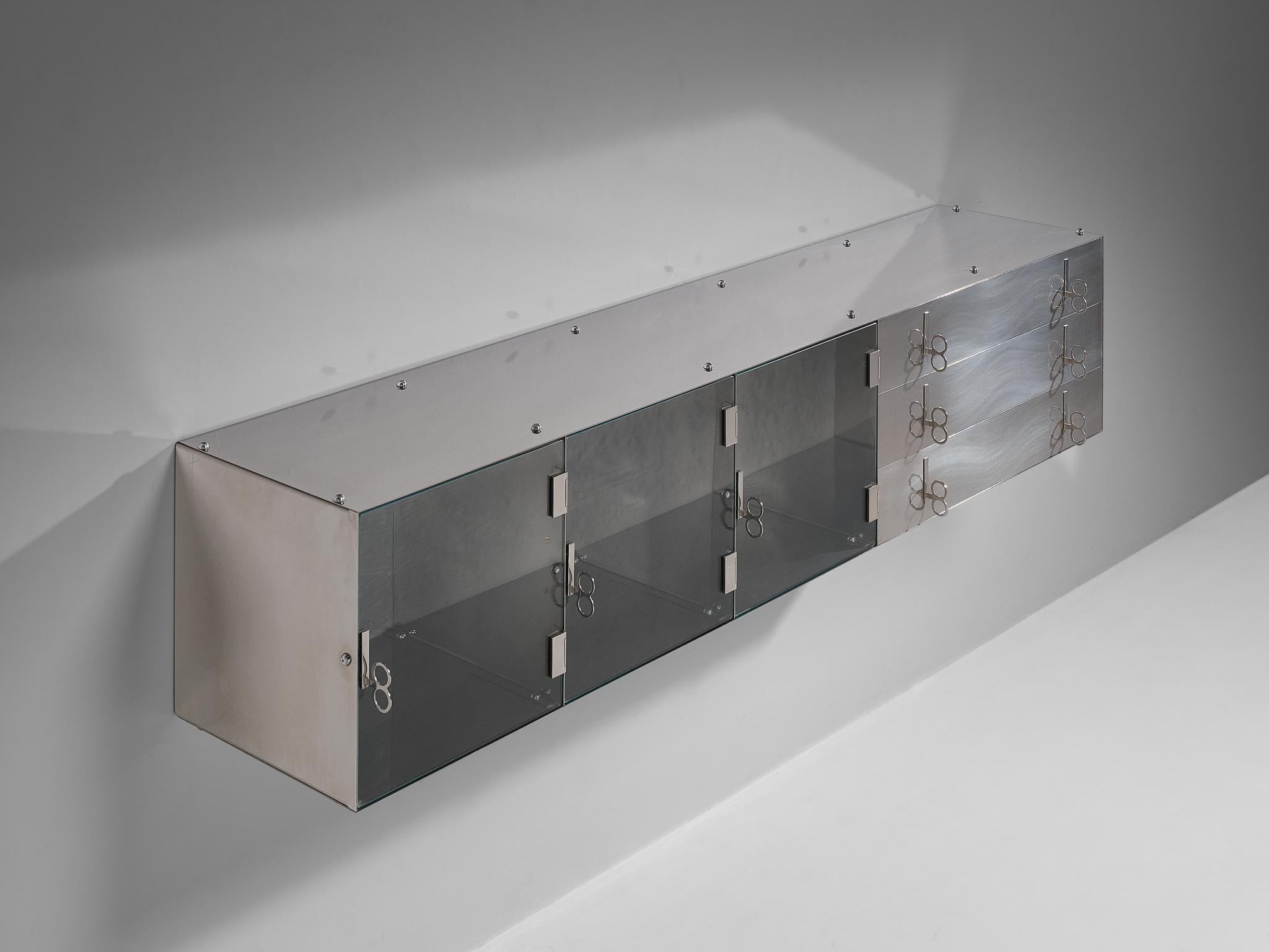 Vittorio Introini for Saporiti Mirrored Sideboard in Polished Aluminum ...