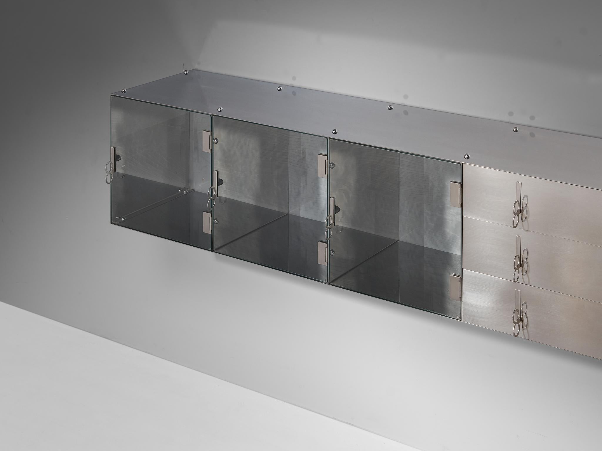 Vittorio Introini for Saporiti Mirrored Sideboard in Polished Aluminum ...