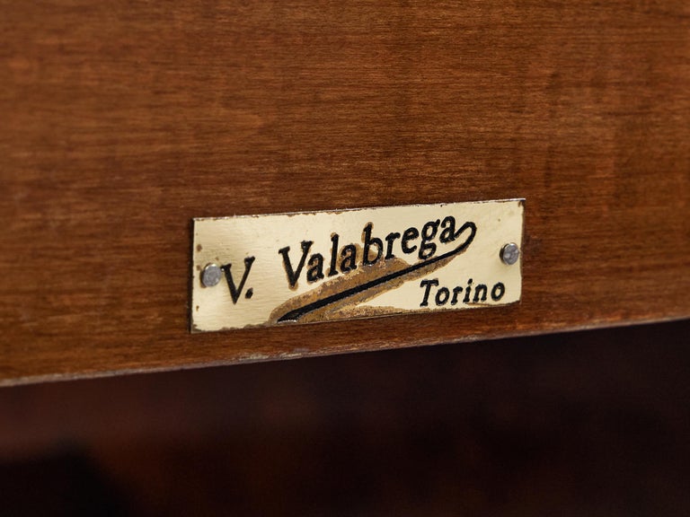 Vittorio Valabrega Pair of Lounge Chairs in Walnut and Leather For Sale ...