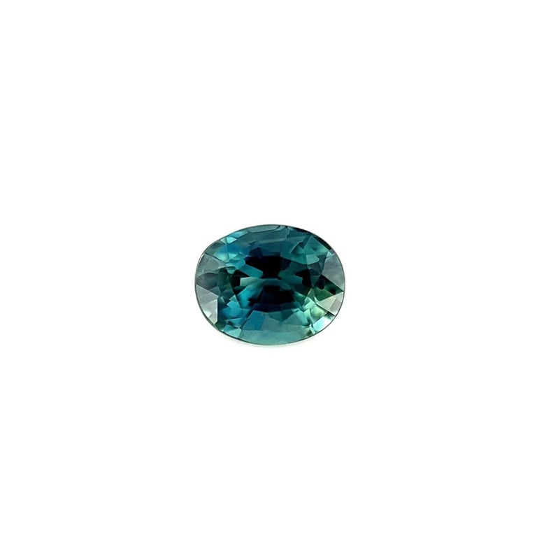 Vivid 0.66ct Blue Green Australian Sapphire Oval Cut Rare Gemstone VS For Sale at 1stDibs