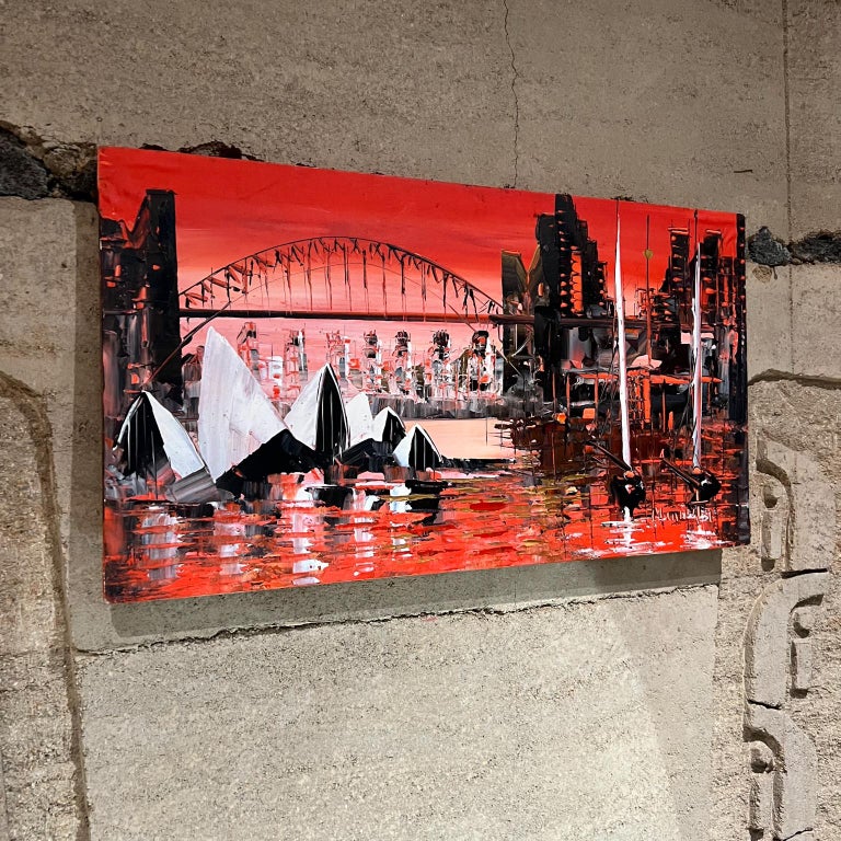 Vivid Color Sydney Au Cityscape Oil Painting Artwork by Mark Kasav For ...