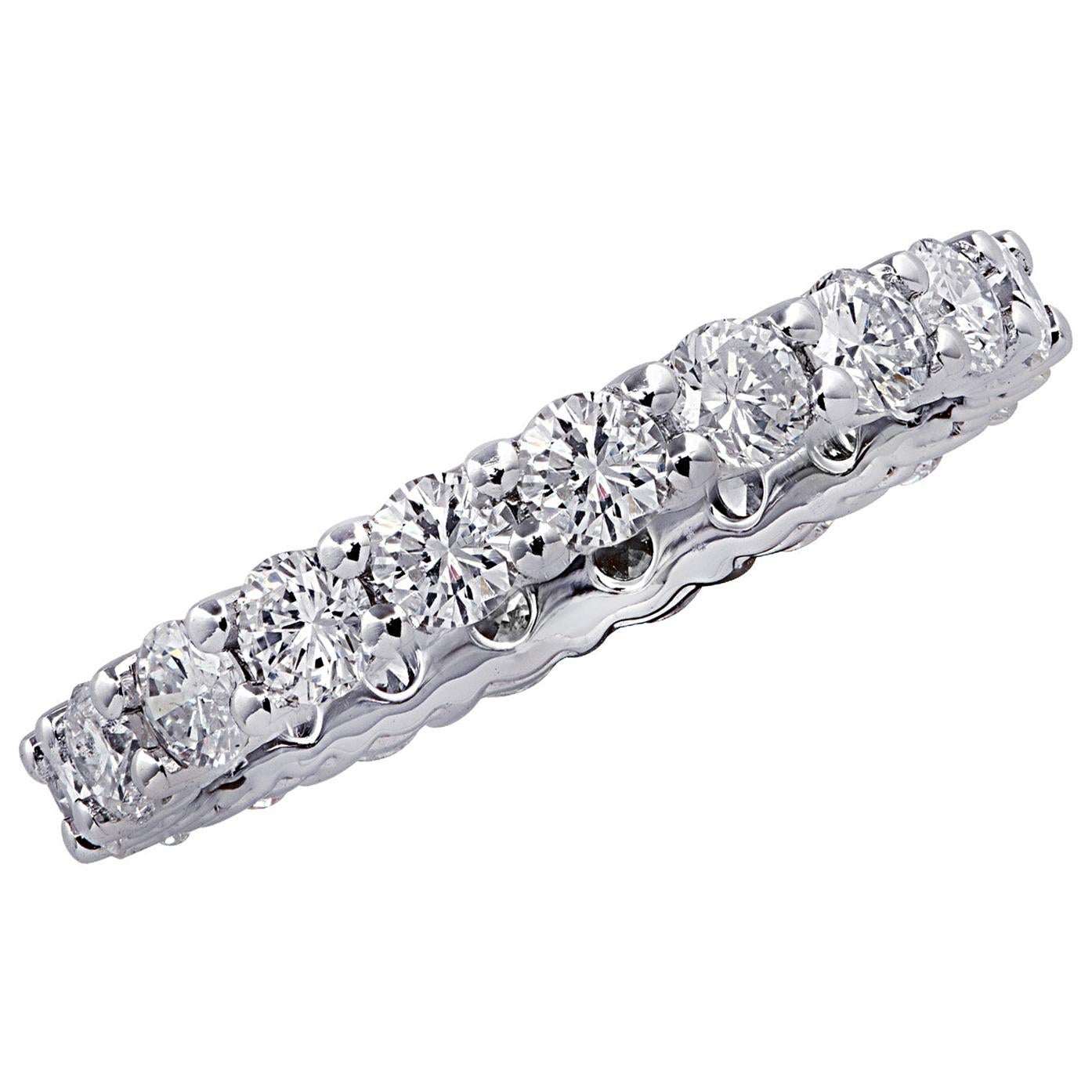 2.16 Carat Natural Round Diamonds Eternity Ring Sharing Prong For Sale ...