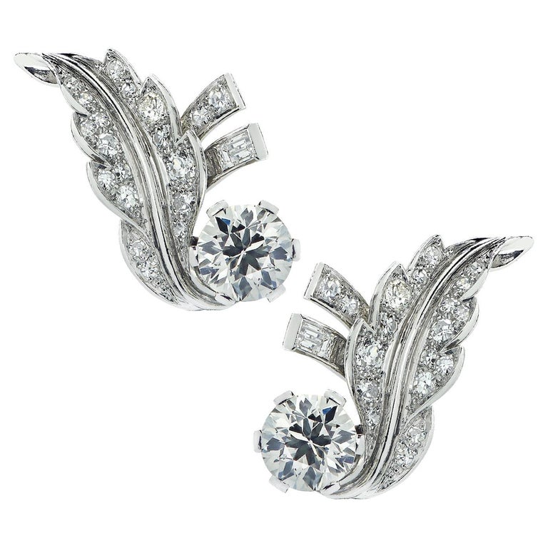 Vivid Diamonds 6.15 Carat Diamond Climber Earrings For Sale at 1stDibs
