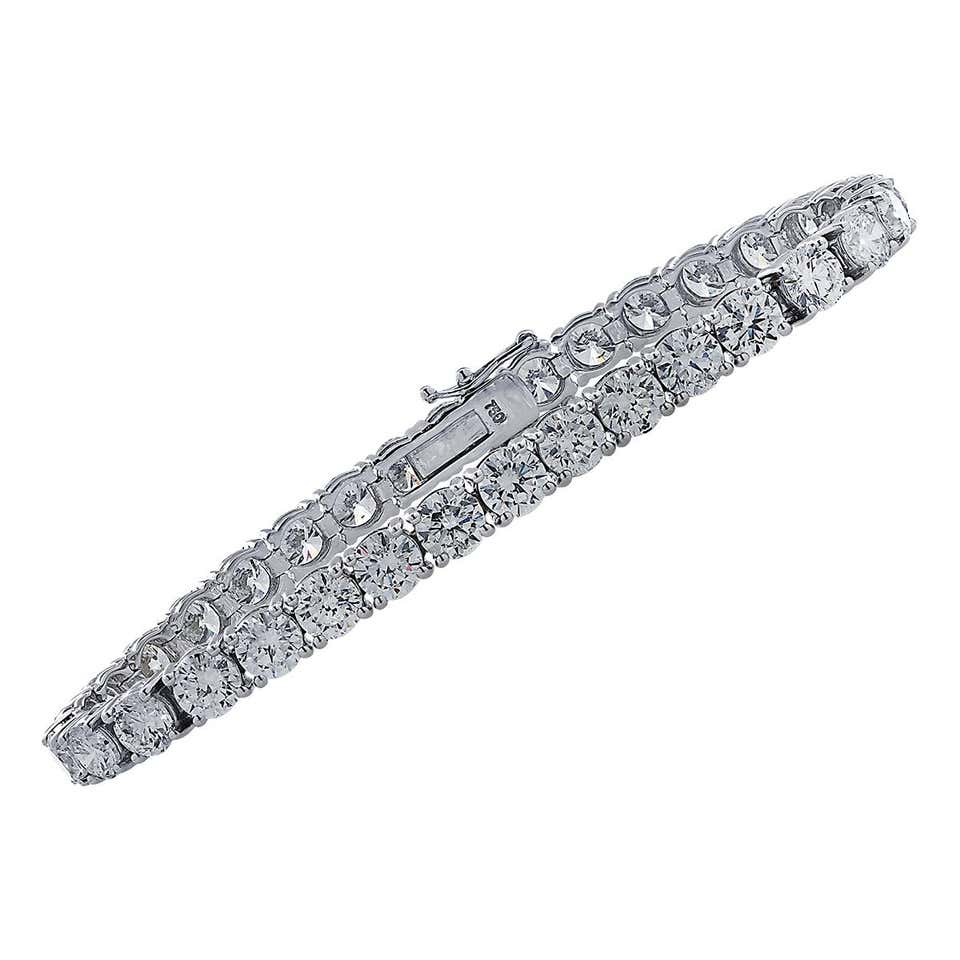 3 90 Carat Black Diamond Set In 18kt Black Gold Unisex Tennis Bracelet