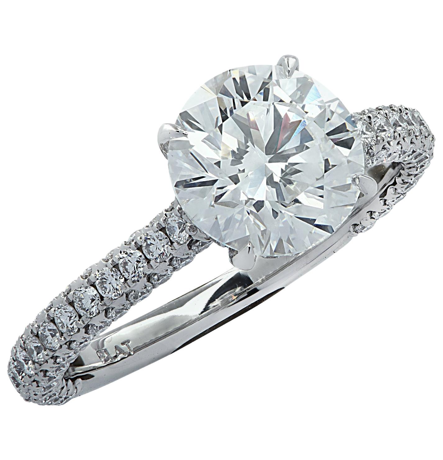 Stunning Graff GIA Cert 3.60 Carat Diamond Gold Engagement Ring at ...