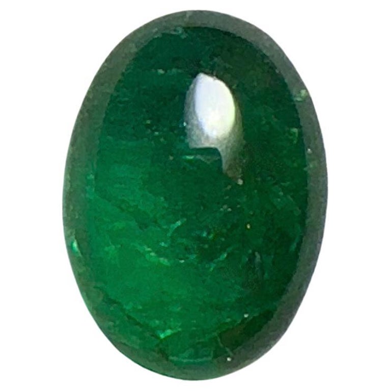 Vivid Green Emerald Cabochon For Sale at 1stDibs