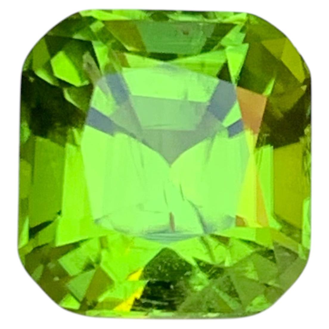 Vivid Green Natural Peridot 3.77 Carat Cushion Cut Loose Gemstone for ...