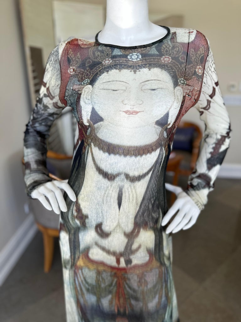 Vivienne Tam Floor Length 1997 Long Sleeve Mesh Buddha Dress For Sale ...