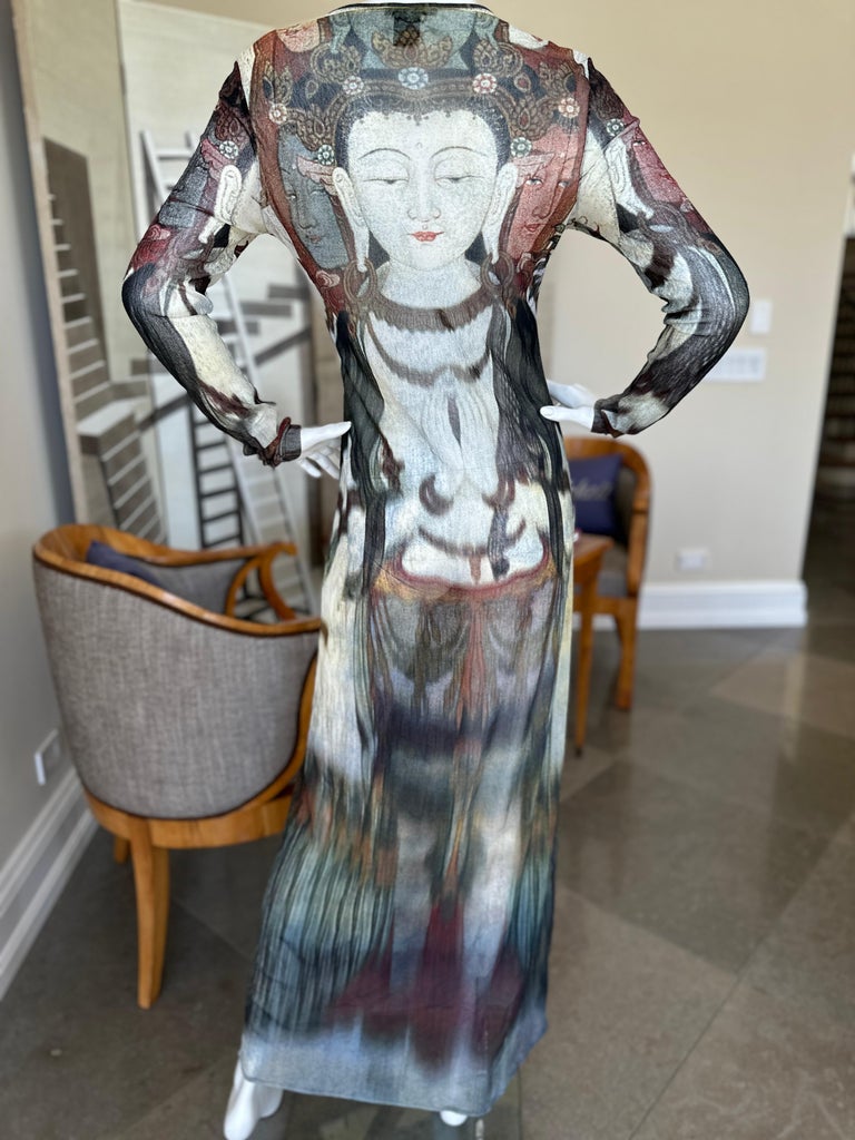 Buddha-Kleid mit langen Ärmeln aus Mesh von Vivienne Tam, Standlänge ...