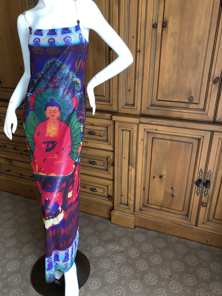 Vivienne Tam Vintage Buddha Dress with Cloisonné Bead Straps For Sale ...