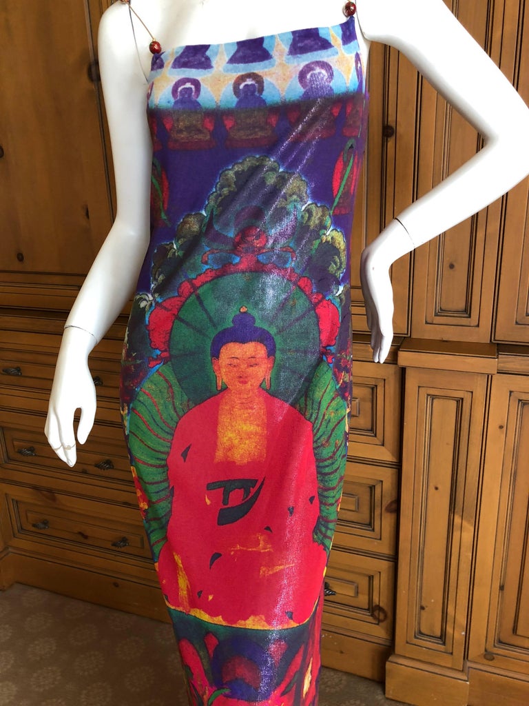 Vivienne Tam Vintage Buddha Dress with Cloisonné Bead Straps For Sale ...