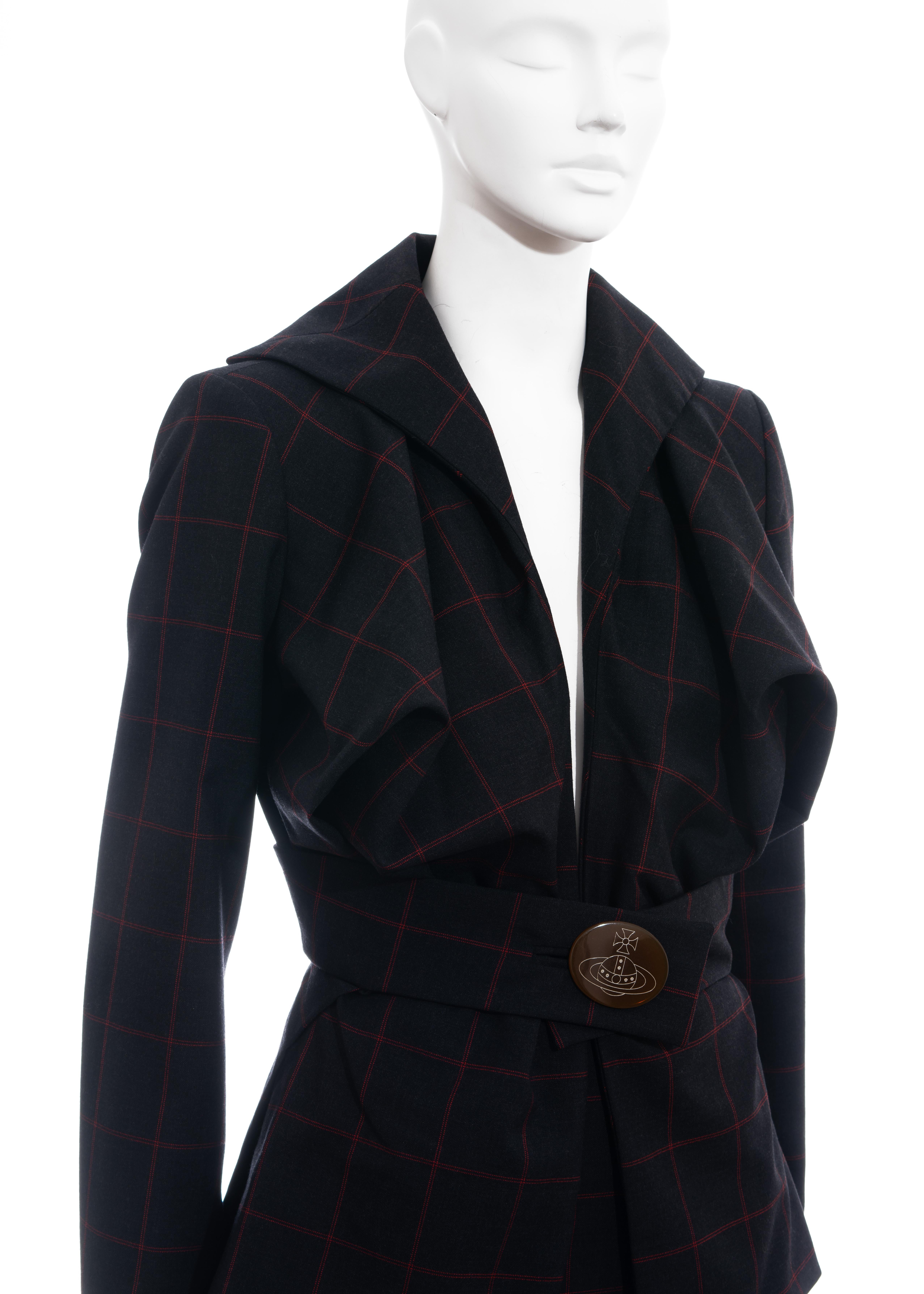 Vivienne Westwood black and red checked wool skirt suit, fw 1995 at ...
