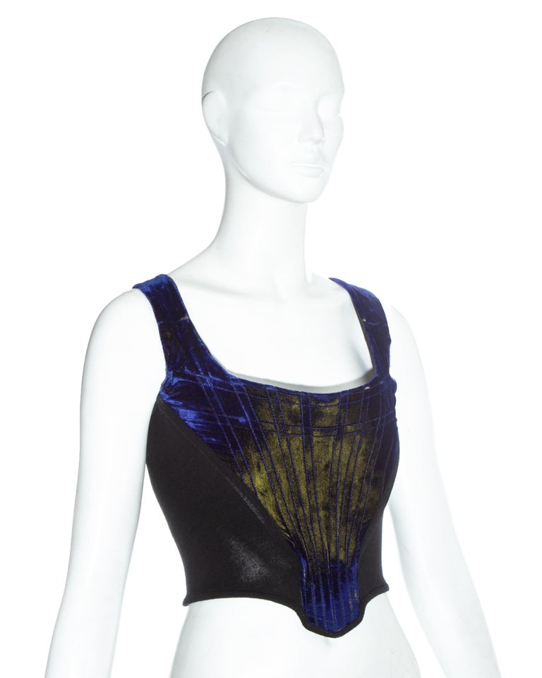Vivienne Westwood blue two-tone velvet corset, ss 1985 at 1stDibs ...