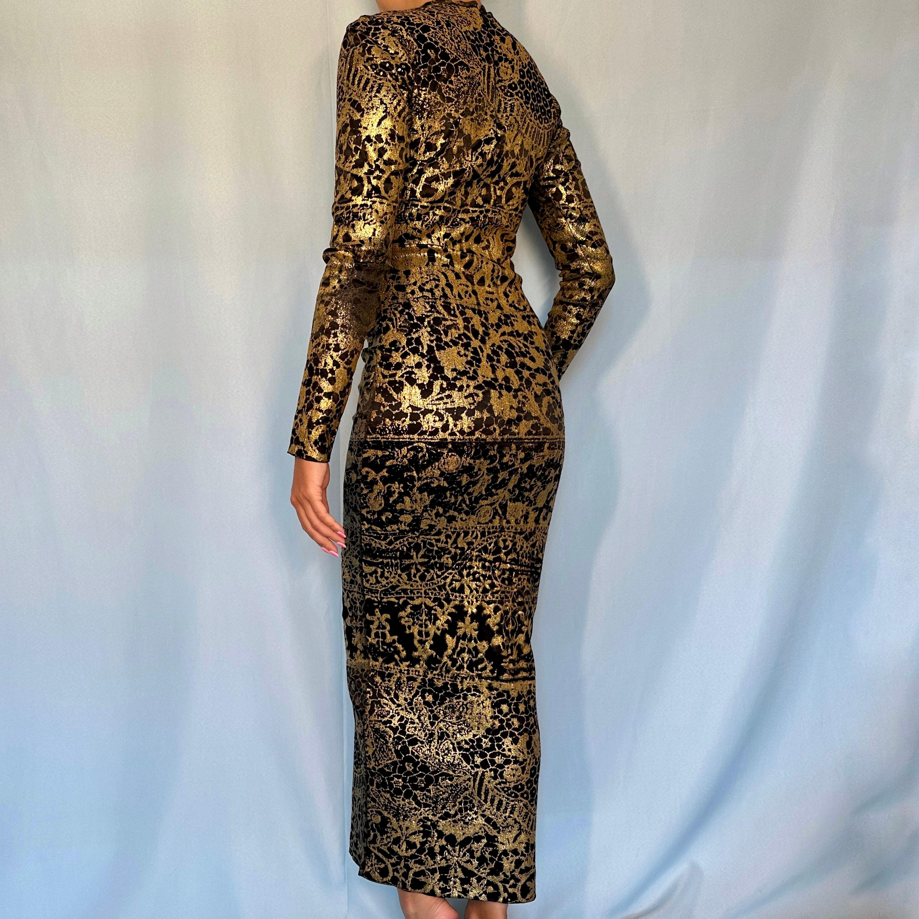 Vivienne Westwood Fall 1992 Runway Sample Black Metallic Gold Dress For ...