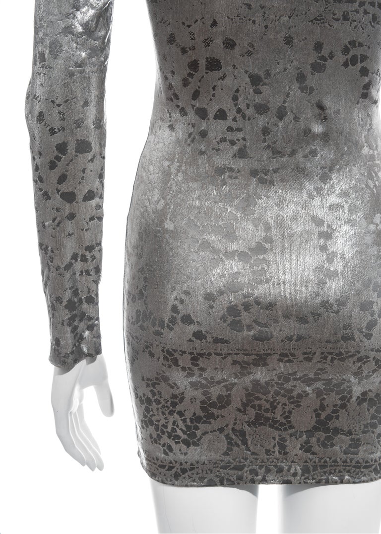 Vivienne Westwood metallic silver figure hugging mini dress, fw 1992 ...