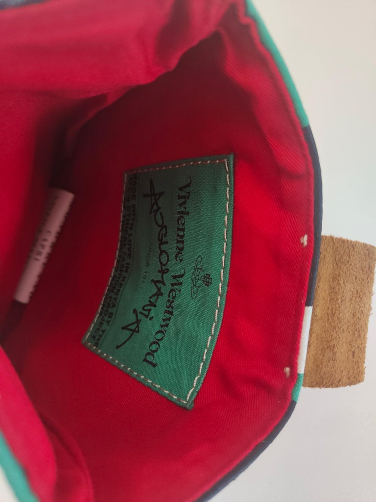 Vivienne Westwood multicoloured leather textile clutch For Sale at 1stDibs