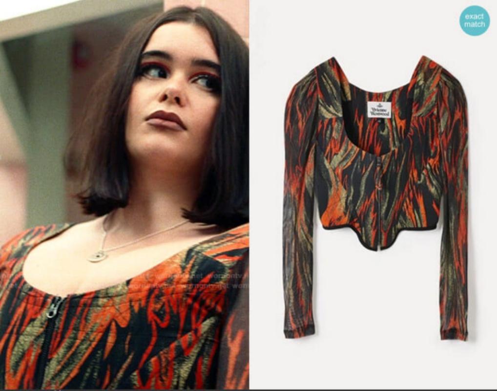 Vivienne Westwood Portrait Flame Mesh Sleeves Euphoria Barbie Ferreira ...