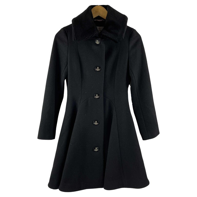 Vivienne Westwood Red Label Faux Fur Collar Flared Peacoat 1 US XXS at ...