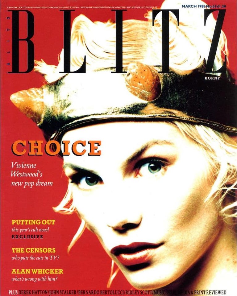 Vivienne Westwood red leather headband with light up Satyr horns, ss ...