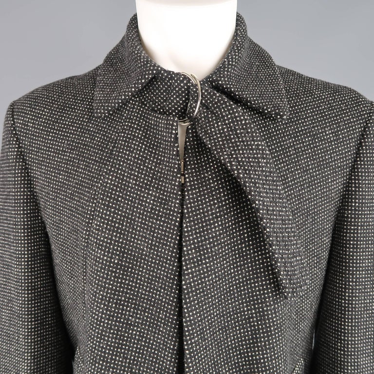 VIVIENNE WESTWOOD Size 14 Black and White Nailhead Wool Strap Collar ...
